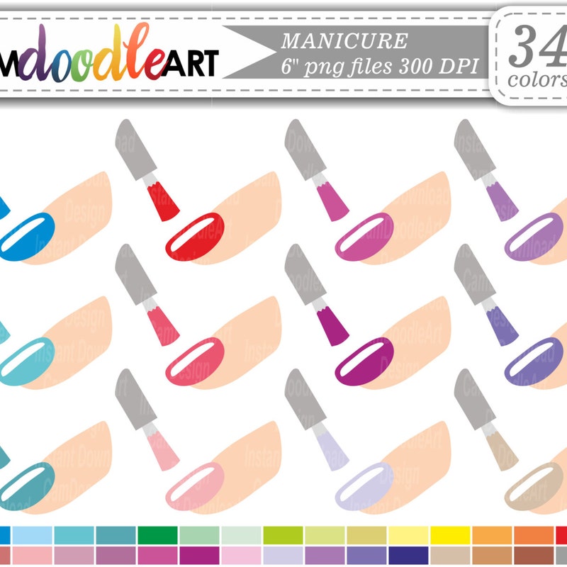 Manicure Clipart - Etsy