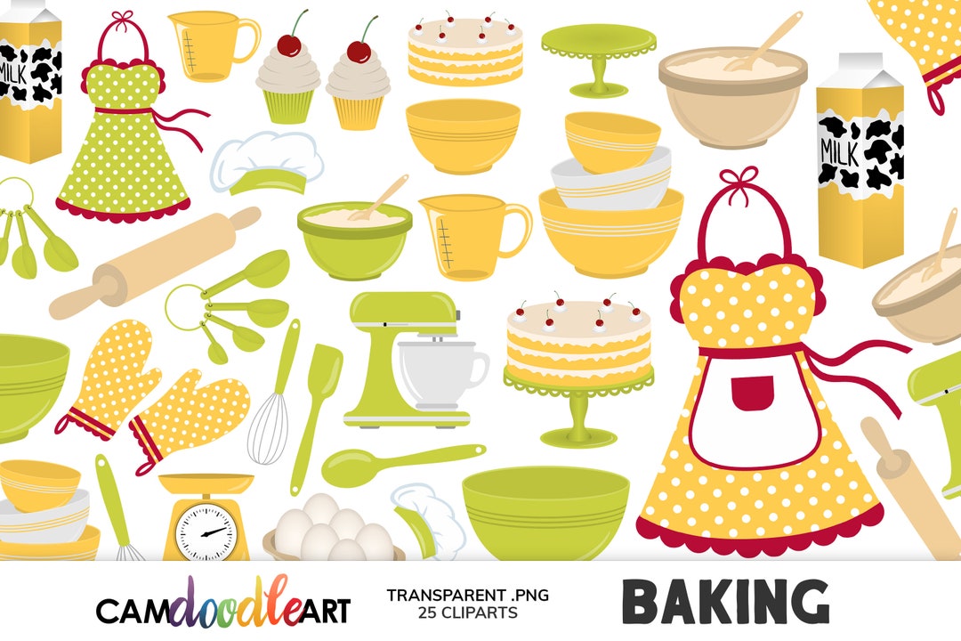 Baking Clipart, Cooking Clipart, Hand Drawn Clip Art, Bowl Clipart ...