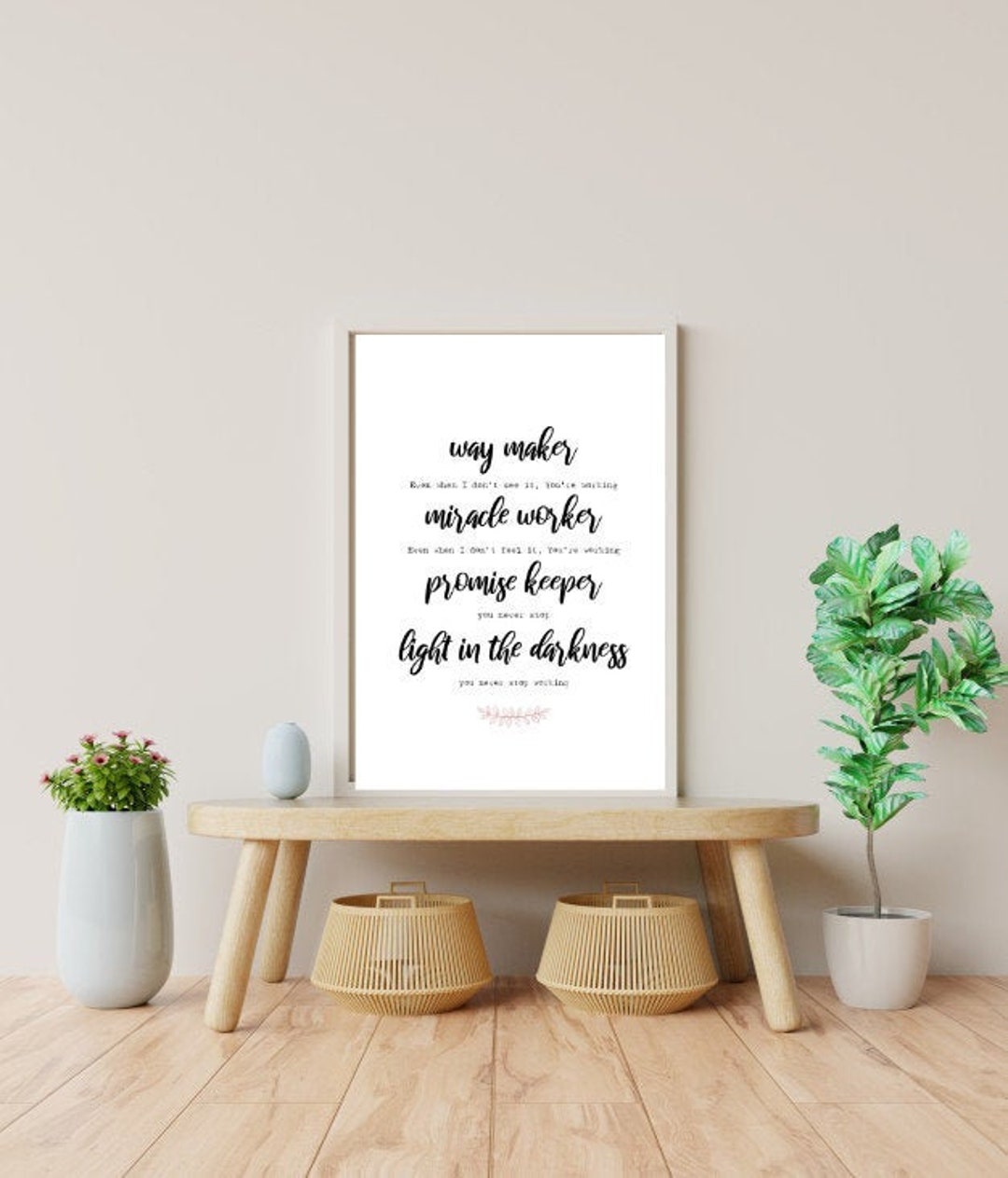 Way Maker Print, Christian Wall Print, Modern Wall Decor, Simple Wall ...