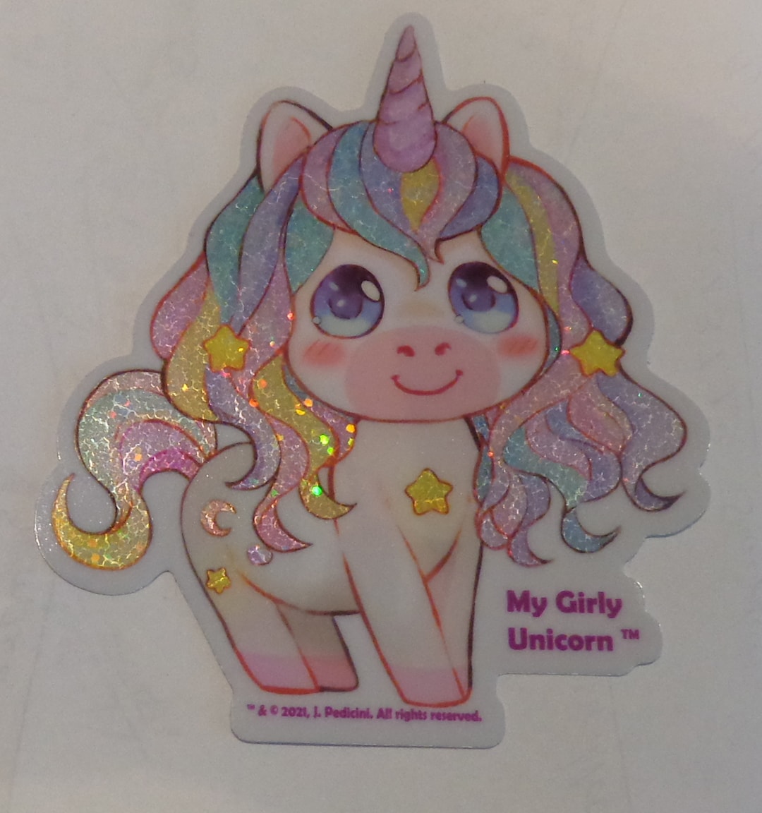 Unicorn Holographic Glitter Sticker, FREE SHIPPING, Unicorn Sticker ...