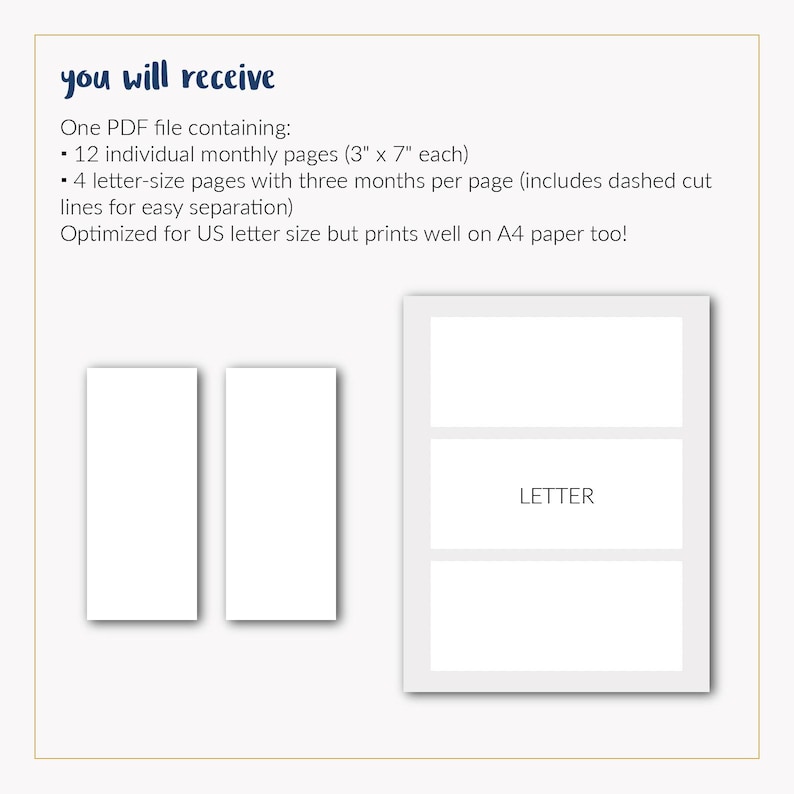 2026 Tangram Cats Calendar: 3x7 Inch Printable (letter Size PDF ...