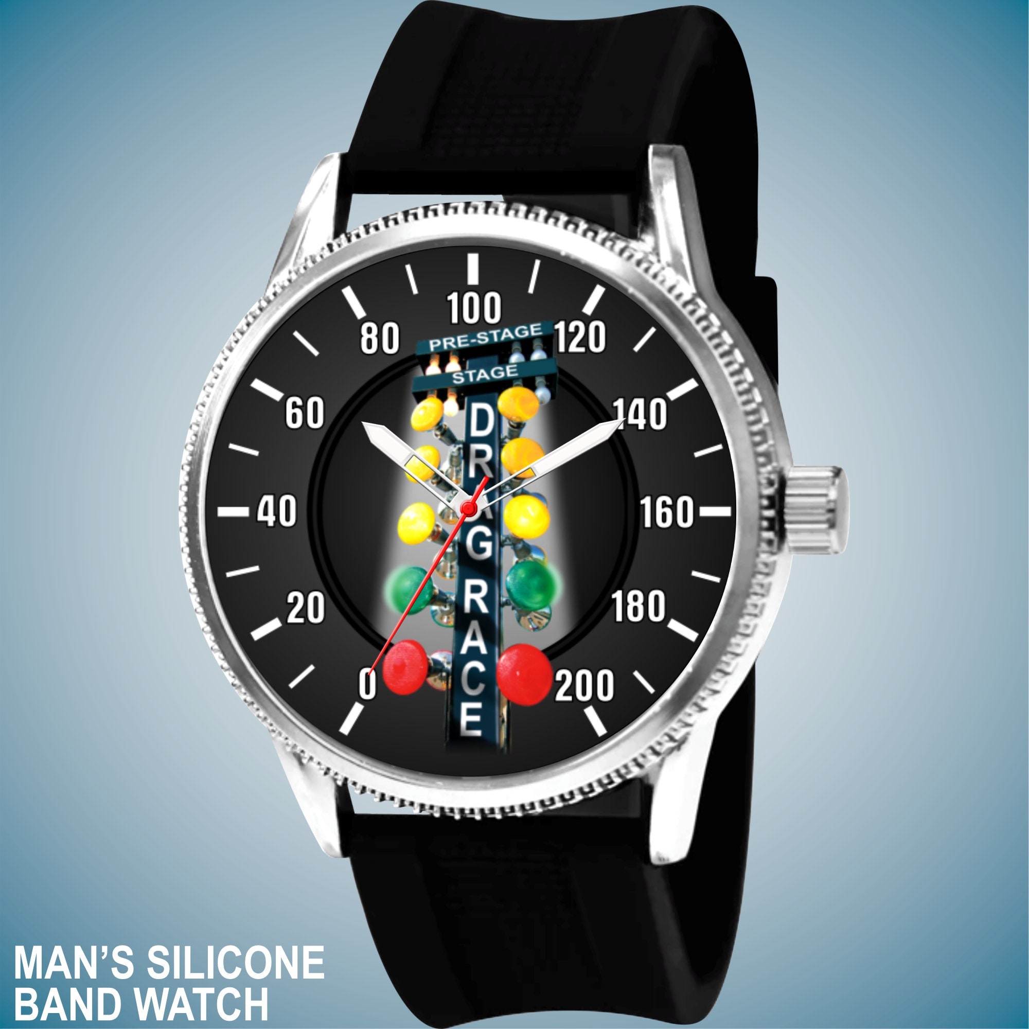 Dragstrip Drag Race Christmas Tree Countdown Lights 200 MPH Speedometer ...