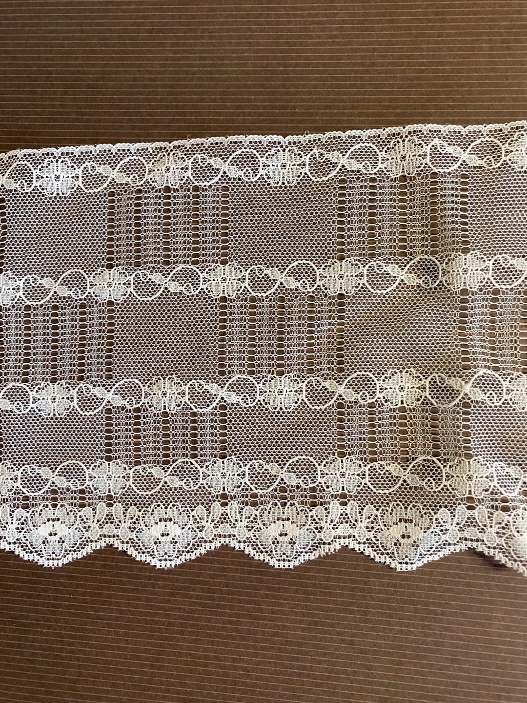 5 Inch Wide White Lace None Stretch Clearance 220cm Length Etsy