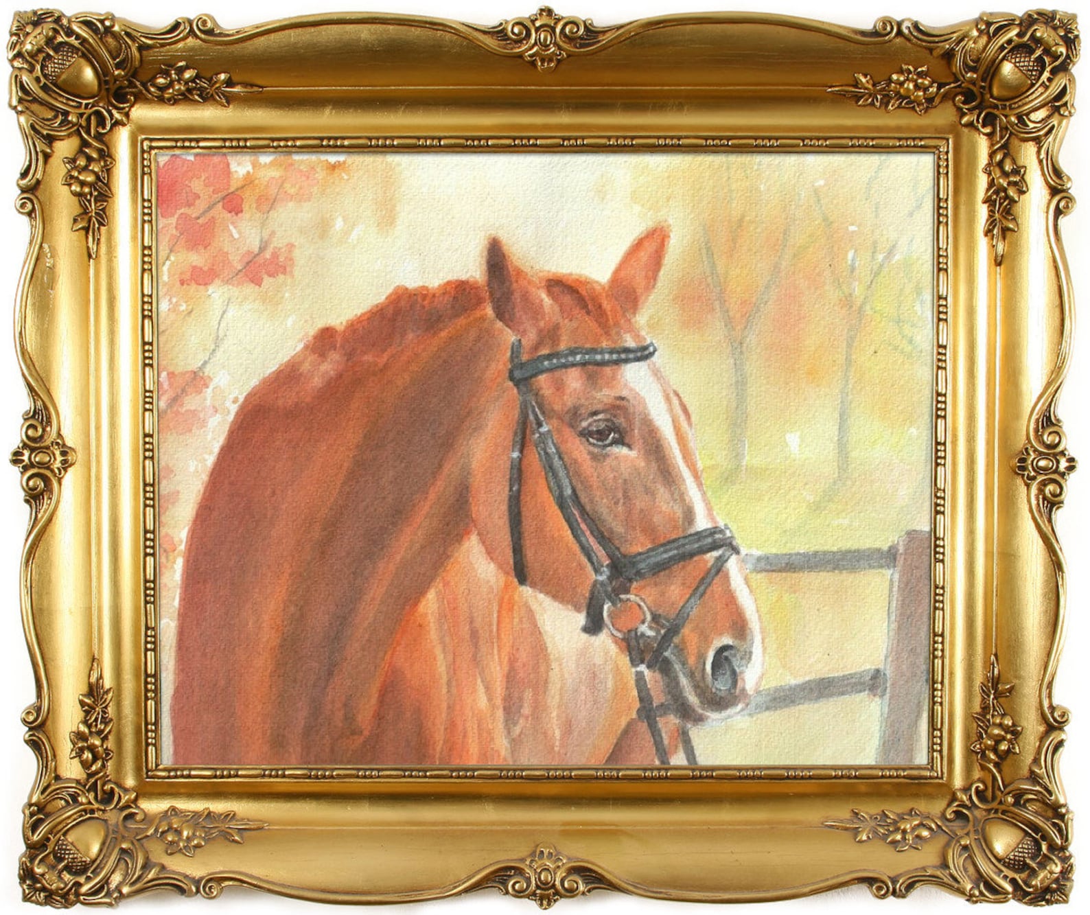 Red Horse in Watercolor Painting Horse Paintings Original - Etsy