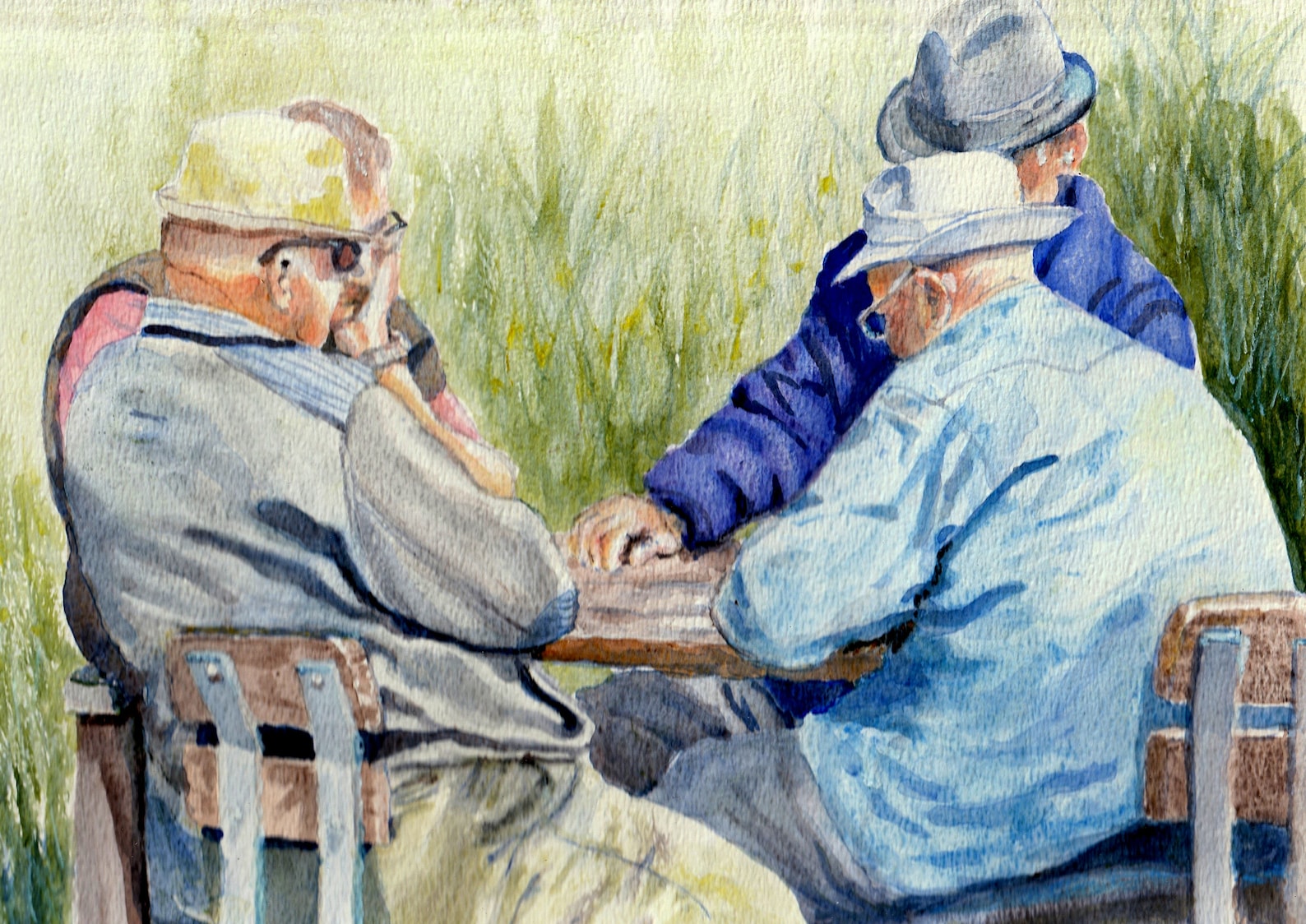 Watercolor Portrait of Players Watercolor Art Print Old - Etsy