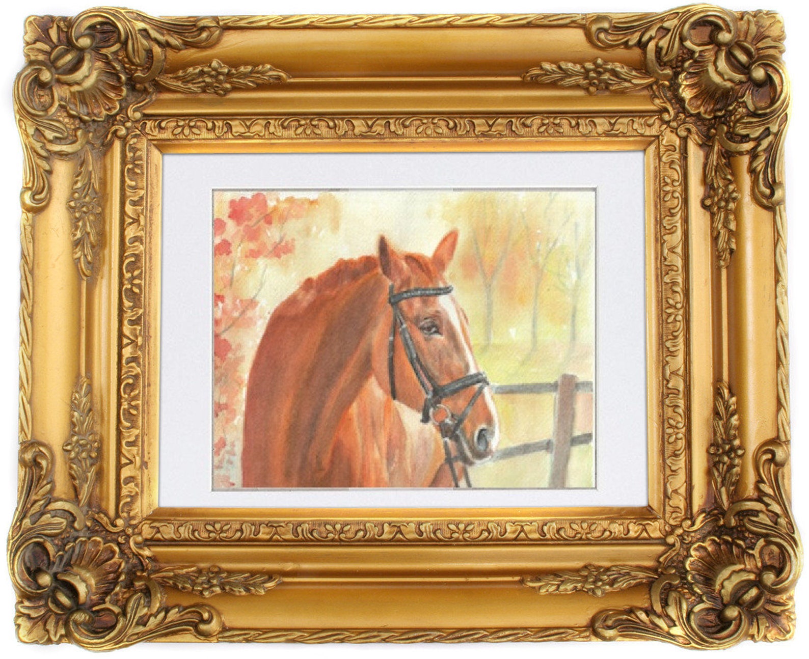 Red Horse in Watercolor Painting Horse Paintings Original - Etsy