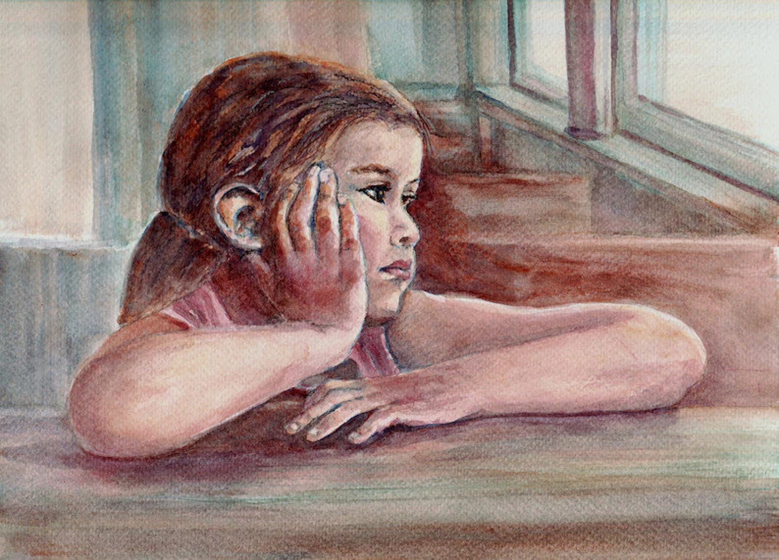 Custom Watercolor Child Portrait Painting From Photo - Etsy
