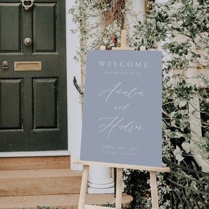 Dusty Blue Welcome Sign, Dusty Blue Wedding, Printable Wedding Welcome ...
