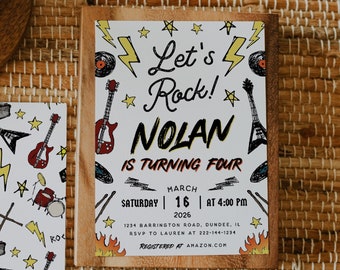 Rock Star Invitation - Etsy