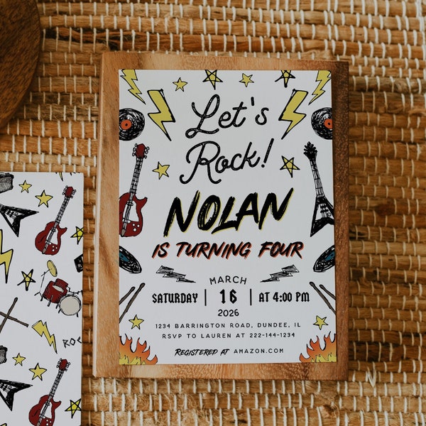 Rock Star Invitation - Etsy
