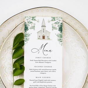 Baptism Menu Template, Church, Baptism Greenery, Editable Baptism Menu ...