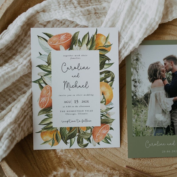 Citrus Wedding Invitation - Etsy
