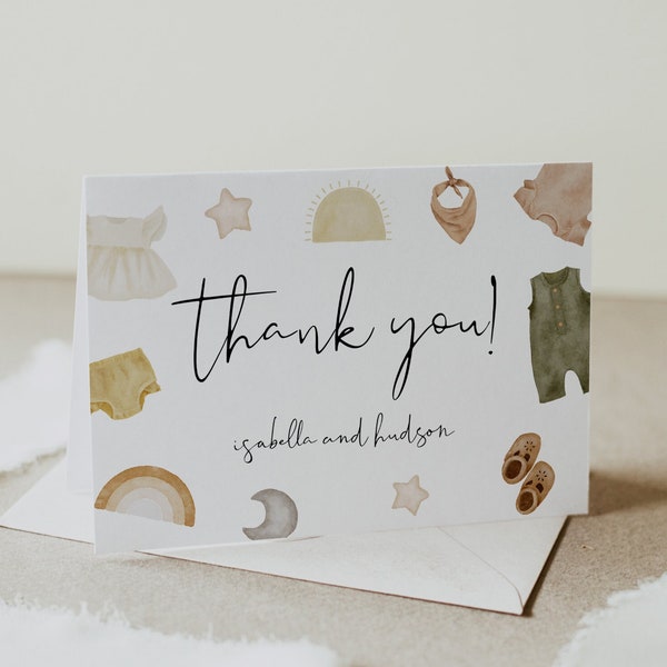 Boho Thank You Cards - Etsy