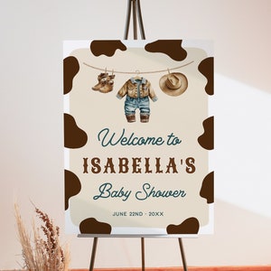 Cowboy Baby Shower Welcome Sign Template, West Baby Shower, Rodeo Baby ...
