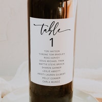 Table Seating Wine Bottle Labels, Printed Seat Labels, Wine Bottle ...
