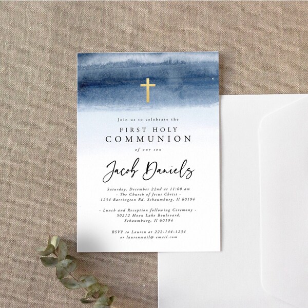 Traditional First Communion Invitation First Holy Communion 1st ...