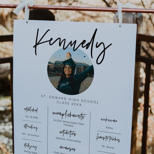 Graduation Welcome Sign Template Photo Graduation Poster - Etsy