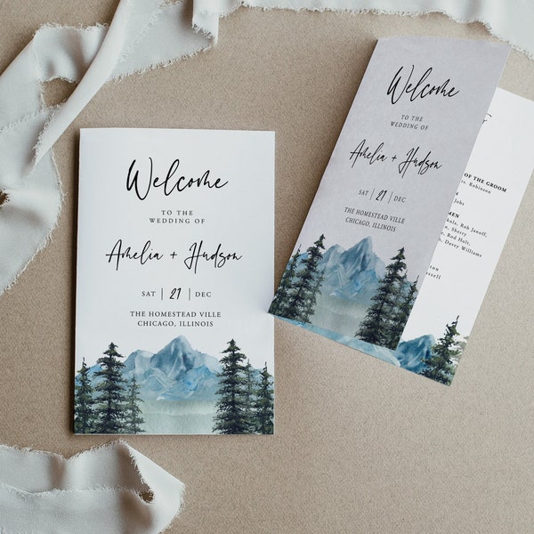 Rustic Wedding Program - Etsy