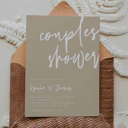 Modern Couple Shower Invitation Template Minimalist Couple - Etsy
