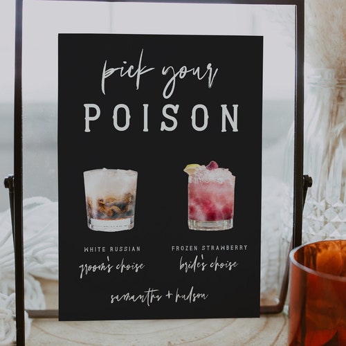 Halloween Pick Your Poison Bar Menu Template Printable Drinks - Etsy
