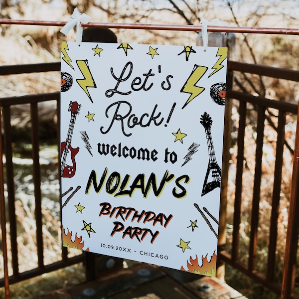 Rock and Roll Welcome Sign - Etsy