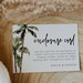 Palm Tree Enclosure Card, Wedding Invitation Insert, Baby Shower Insert ...