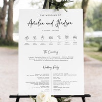 Classic Wedding Order of Ceremony Sign | EDITABLE TEMPLATE Printable ...
