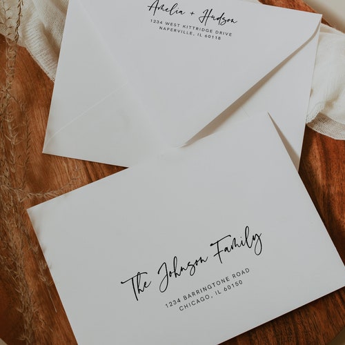 Printable Envelope Address Template Editable Script Wedding | Etsy