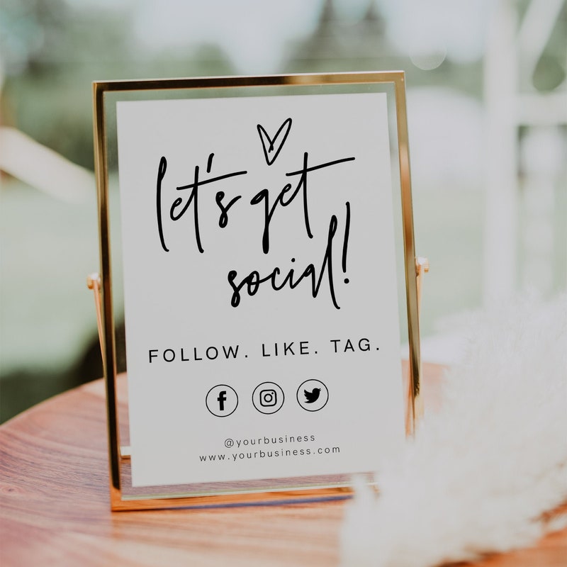 Lets Get Social Sign - Etsy