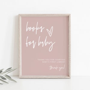 Minimalist Book for Baby Sign, Printable Pink Baby Shower Book for Baby ...