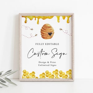 Bee Custom Sign, Honeybee Sign, Baby Shower Sign, Bee Baby Shower ...