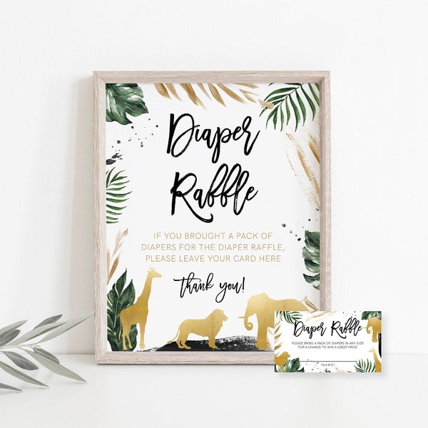 Safari Diaper Raffle - Etsy