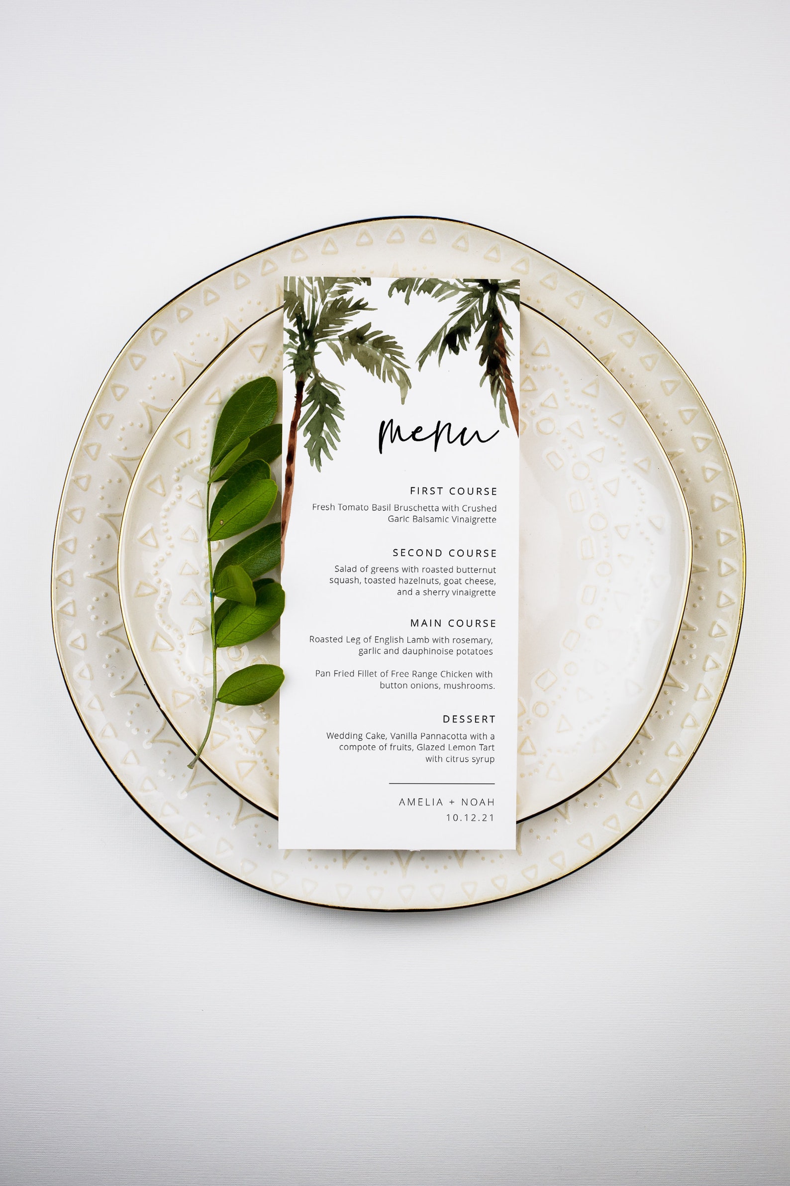 Palm Tree Menu Template Tropical Wedding Menu Beach Wedding | Etsy