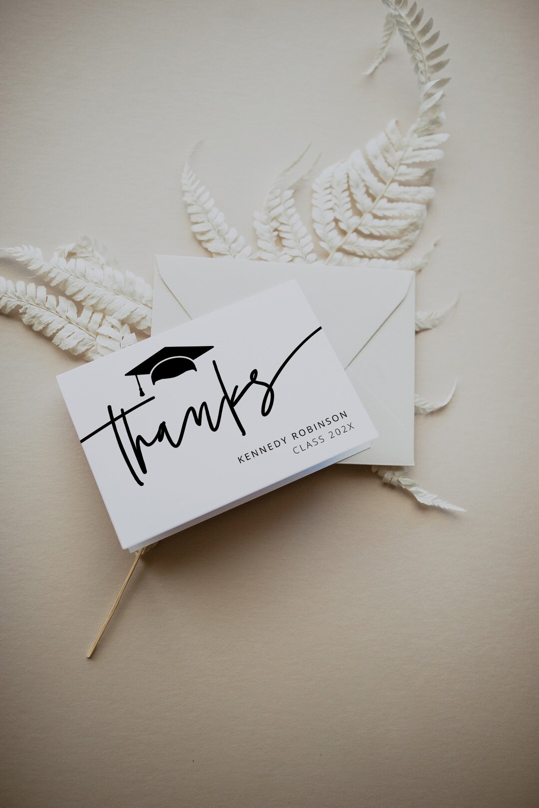 Graduation Thank You Card Template, Minimalist Graduation, Graduation ...