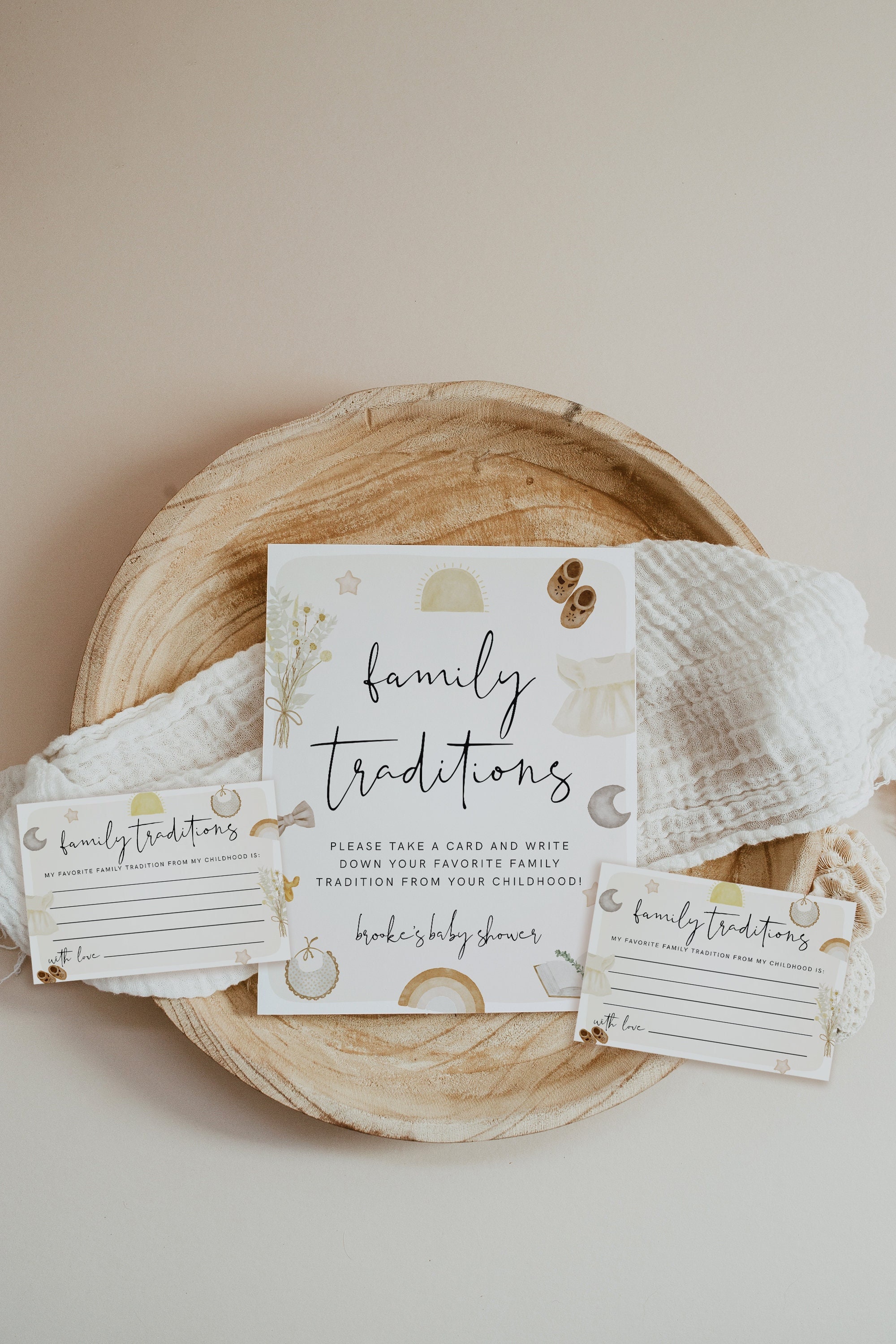 Family Traditions Sign and Card Clothes Baby Shower Share a - Etsy