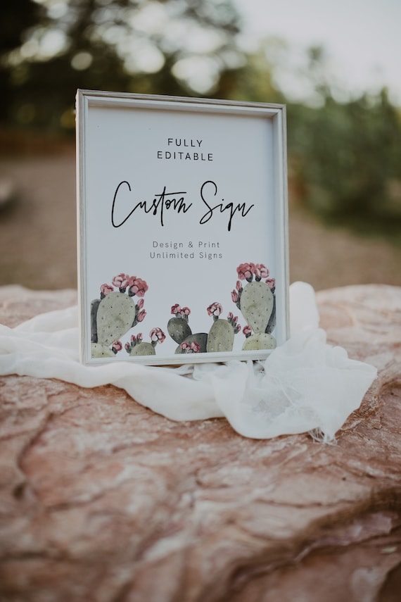 Cactus Sign Template Custom Sign Cactus Sign Printable | Etsy