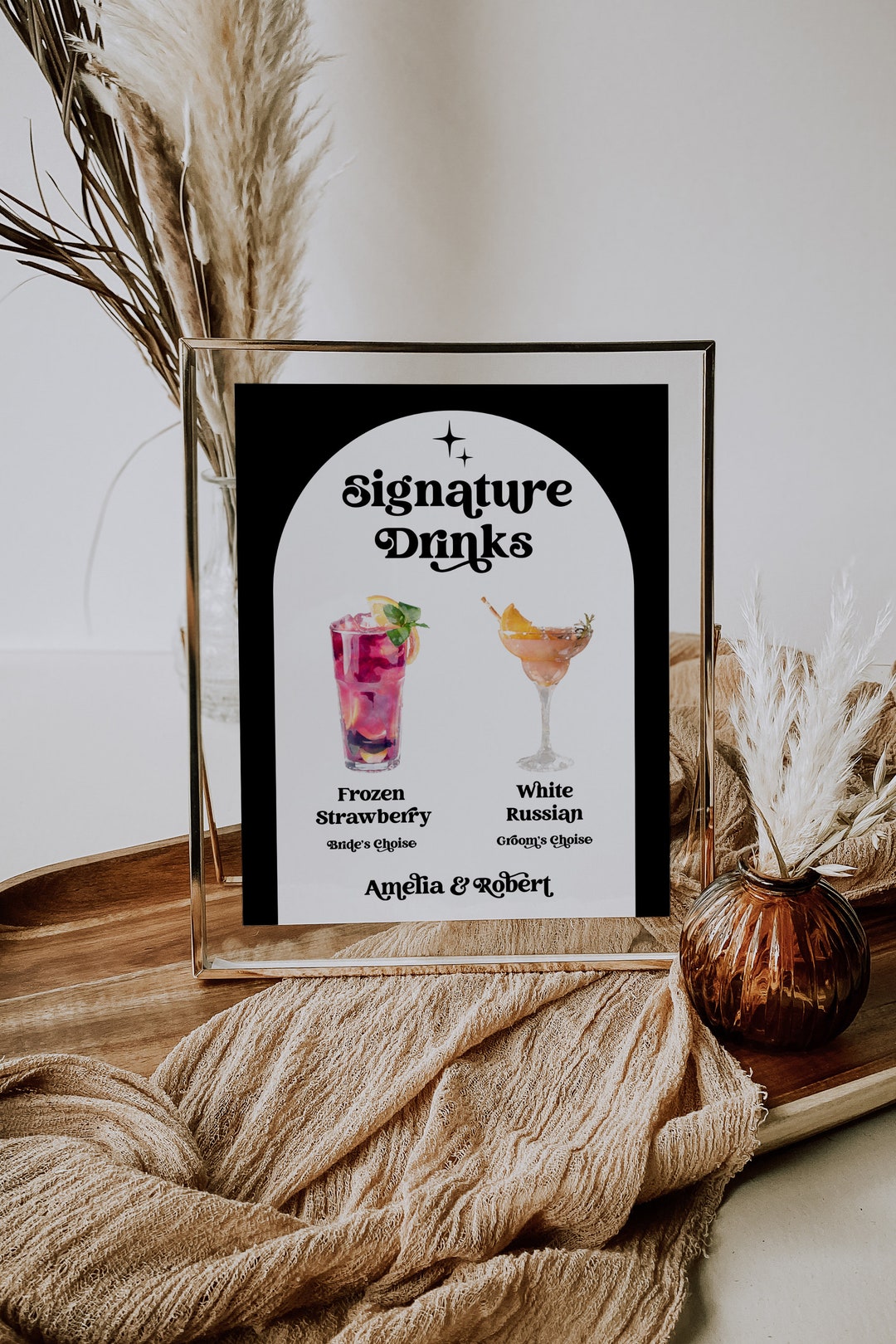 Printable Signature Cocktails Sign, Editable Signature Cocktails ...