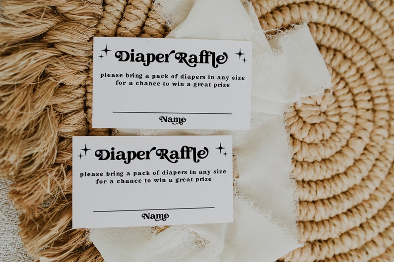 Retro Diaper Raffle Game Printable Baby Shower Diaper Raffle | Etsy