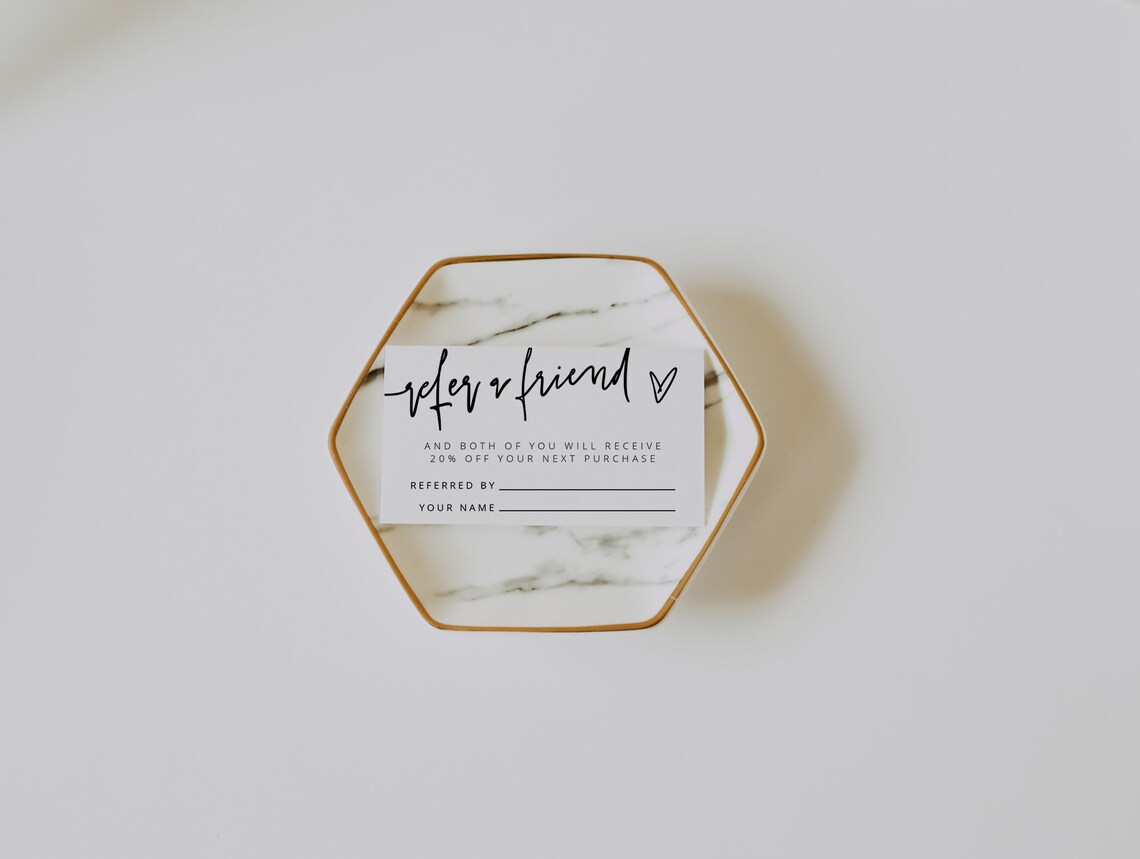 Referral Card Template Refer a Friend Rewards Card Client - Etsy