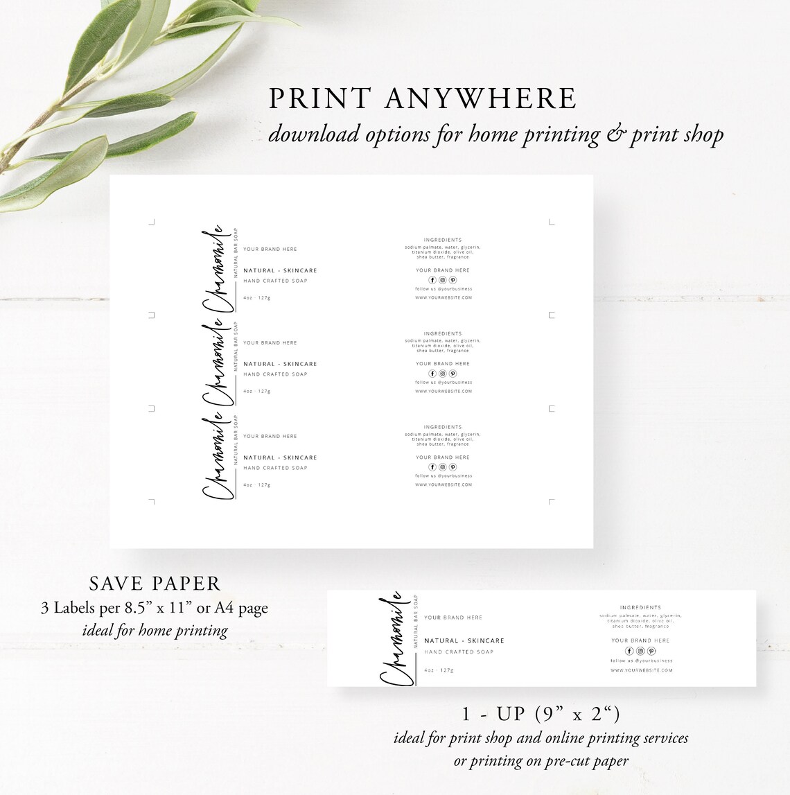 Modern Soap Label Template Editable Soap Label Template - Etsy