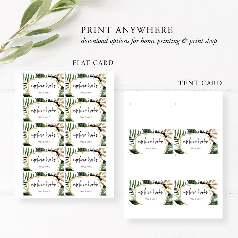 Tropical Place Card Template Printable Place Cards Tropical | Etsy