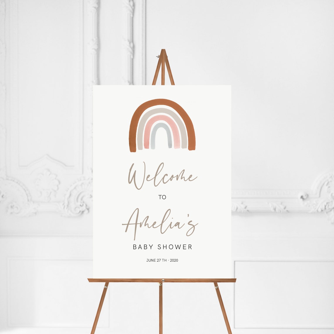 Welcome Sign Rainbow Baby Shower Boho Welcome Sign Bohemian - Etsy