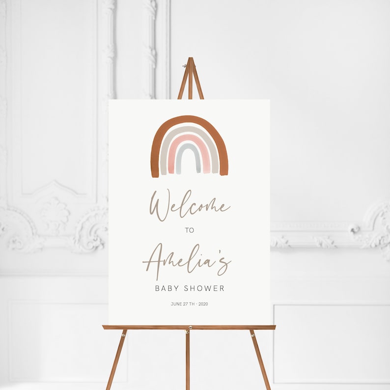 Welcome Sign Rainbow Baby Shower Boho Welcome Sign Bohemian - Etsy