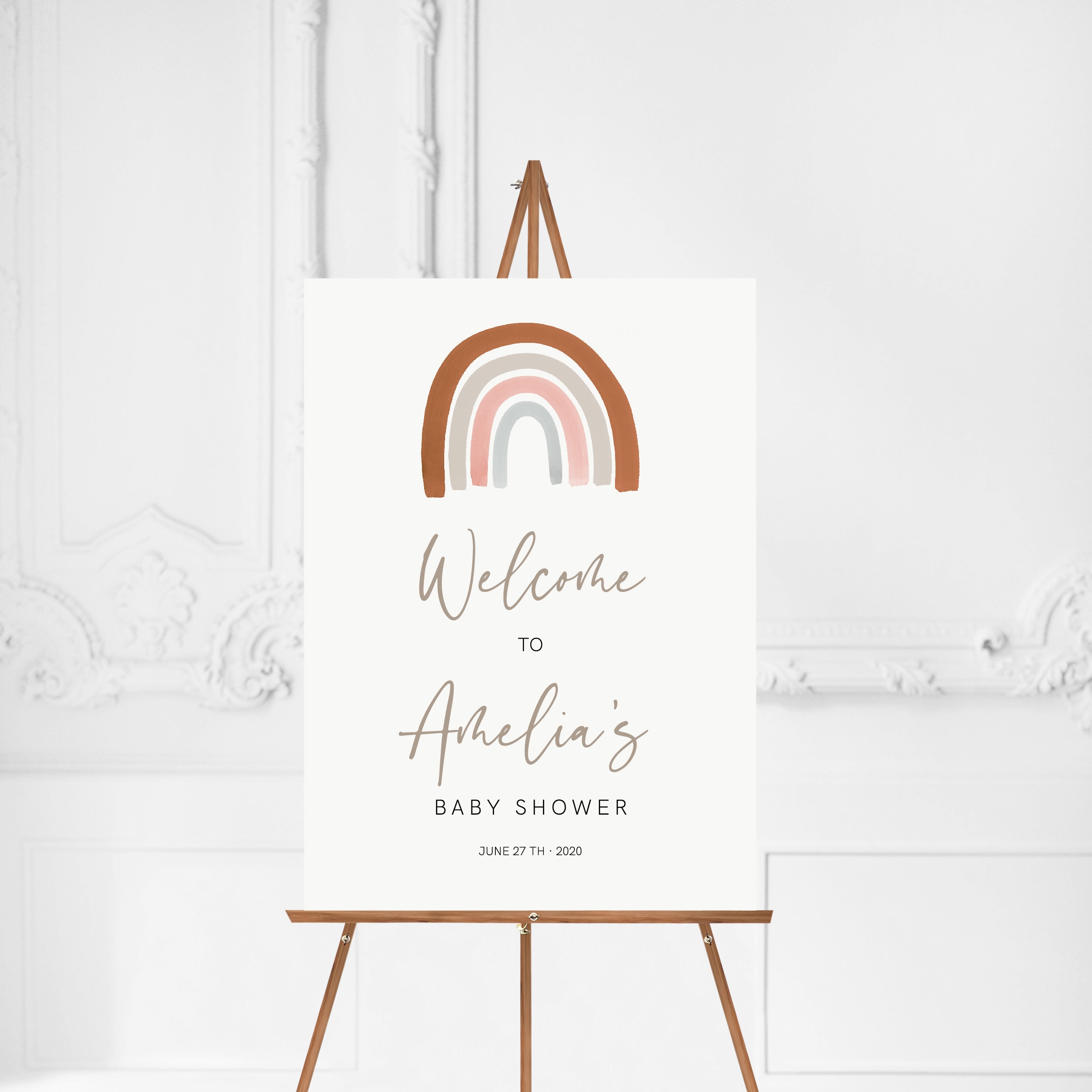Welcome Sign Rainbow Baby Shower Boho Welcome Sign Bohemian - Etsy