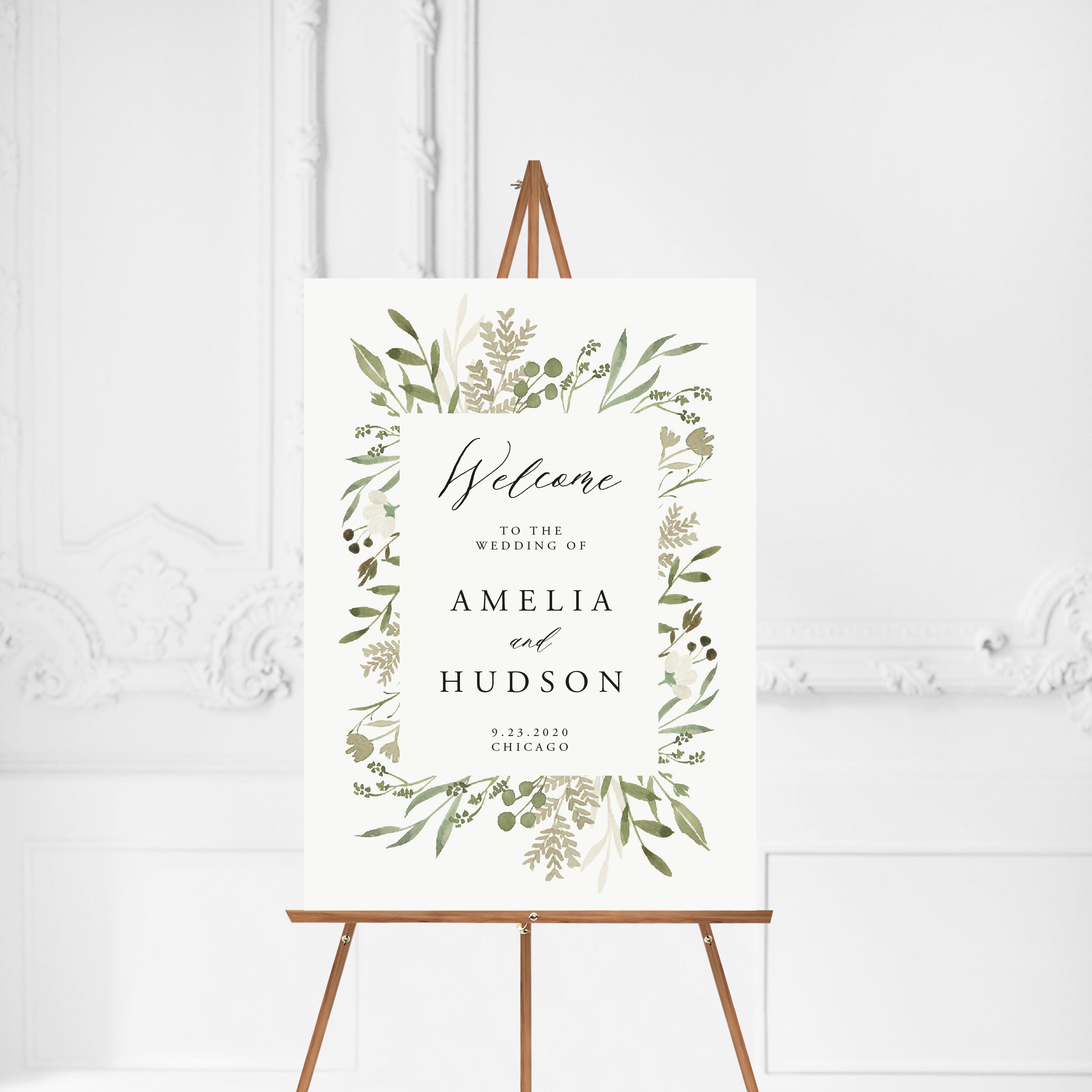 Greenery Welcome Sign Boho Eucalyptus Rustic Wedding | Etsy