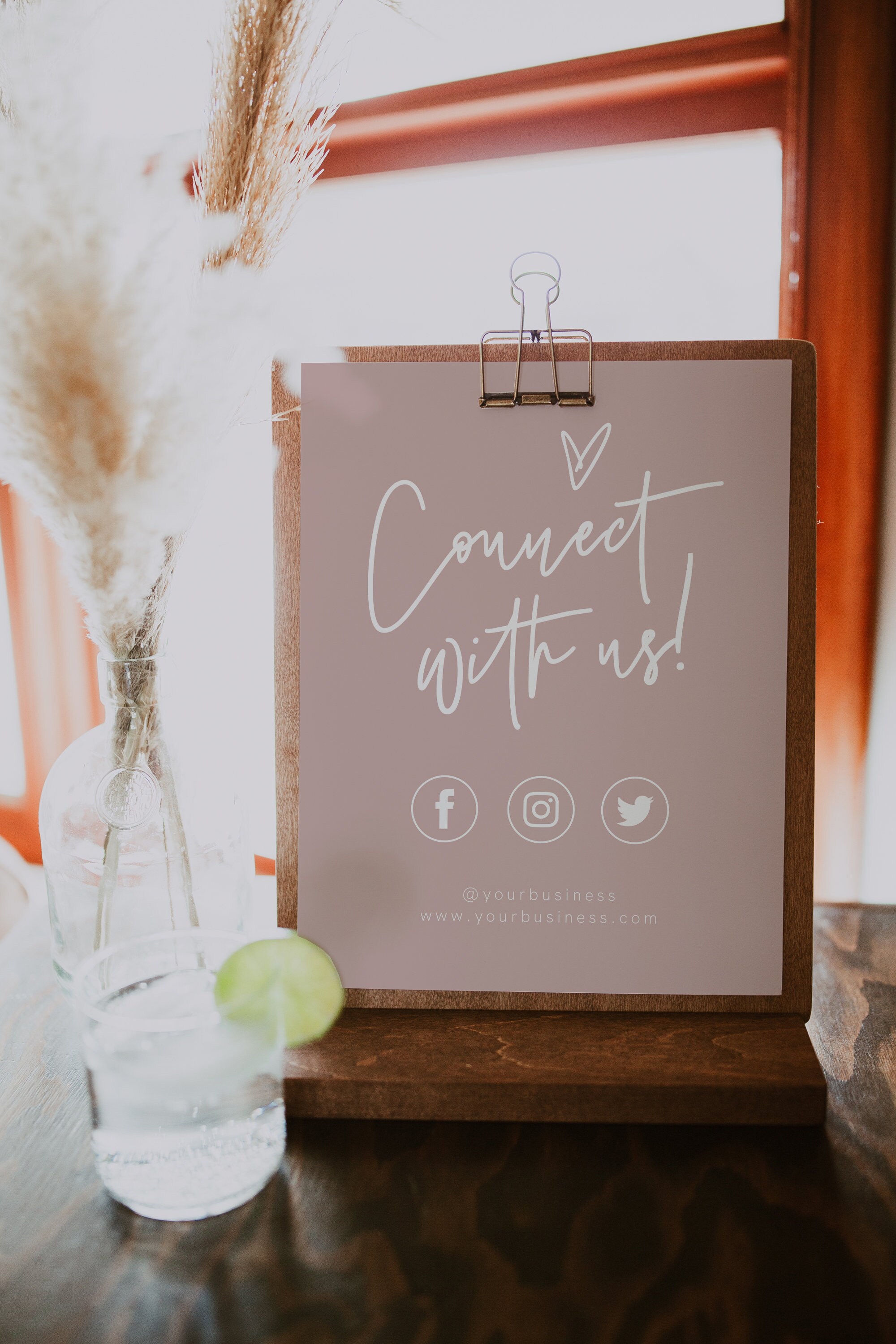 Social Media Sign Template Follow Us Sign Instagram Sign | Etsy