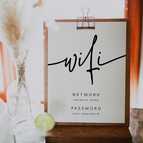 Wifi Password Sign Printable Editable Wifi Sign Template - Etsy