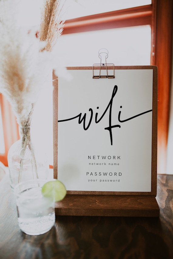 Wifi Password Sign Printable Editable Wifi Sign Template | Etsy