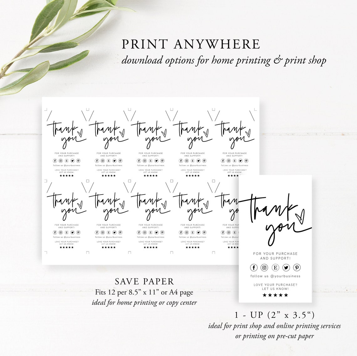 Modern Small Business Tag, Business Tag, Product Tag, Printable Thank ...