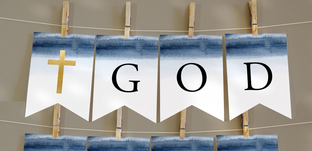 Blue Watercolor Baptism Banner Template (digital Download) - Etsy